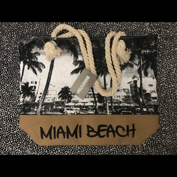Bags | Miami Beach Tote Beach Bag | Poshmark